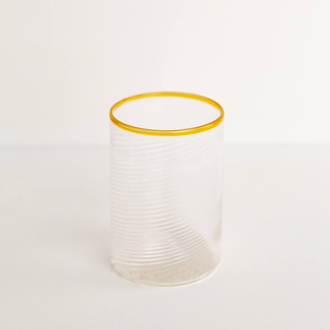 Shop Handblown Glass | American Made | Orange Twisty Cup | The Dowry