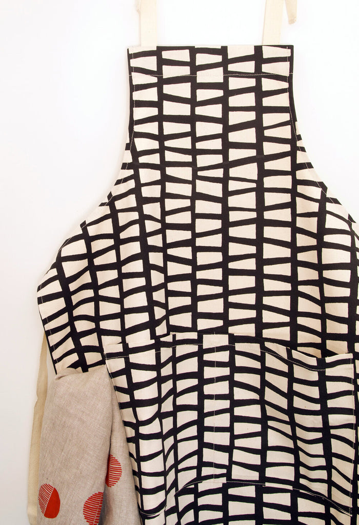 Midnight Negative Block Print Apron – The Dowry
