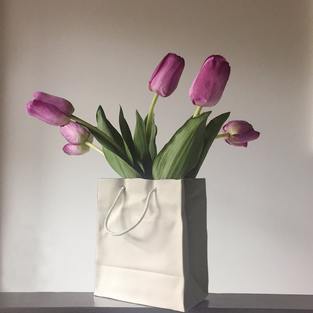 Shop Handcrafted Ceramic Look-A-Like "Gift Bag" Vase | The Dowry