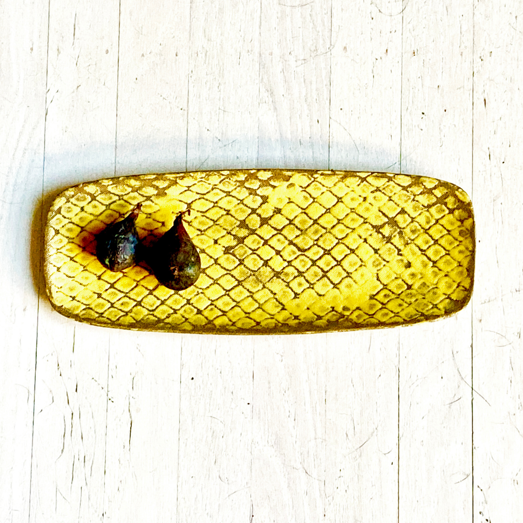Shop Handcrafted Narrow Long Rectangular Tray Turmeric | The Dowry