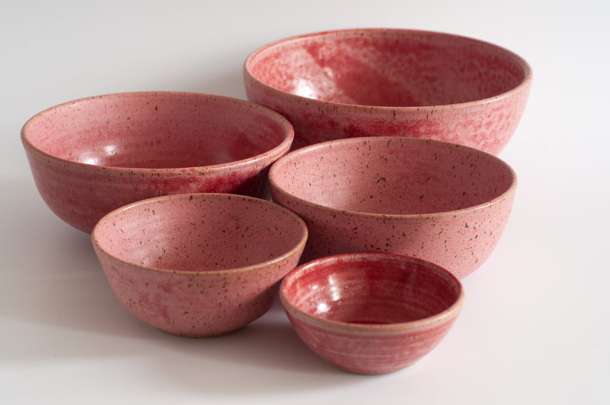Shop Handcrafted Ceramic Pink Nesting Mixing Bowls | The Dowry